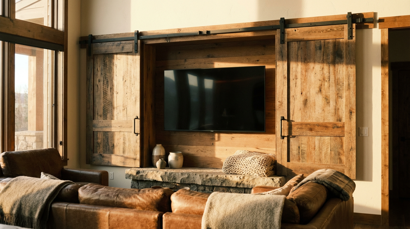 Barn Doors Over Recessed TV: Preventing Overheating – TOKSOMIKE HOUSE
